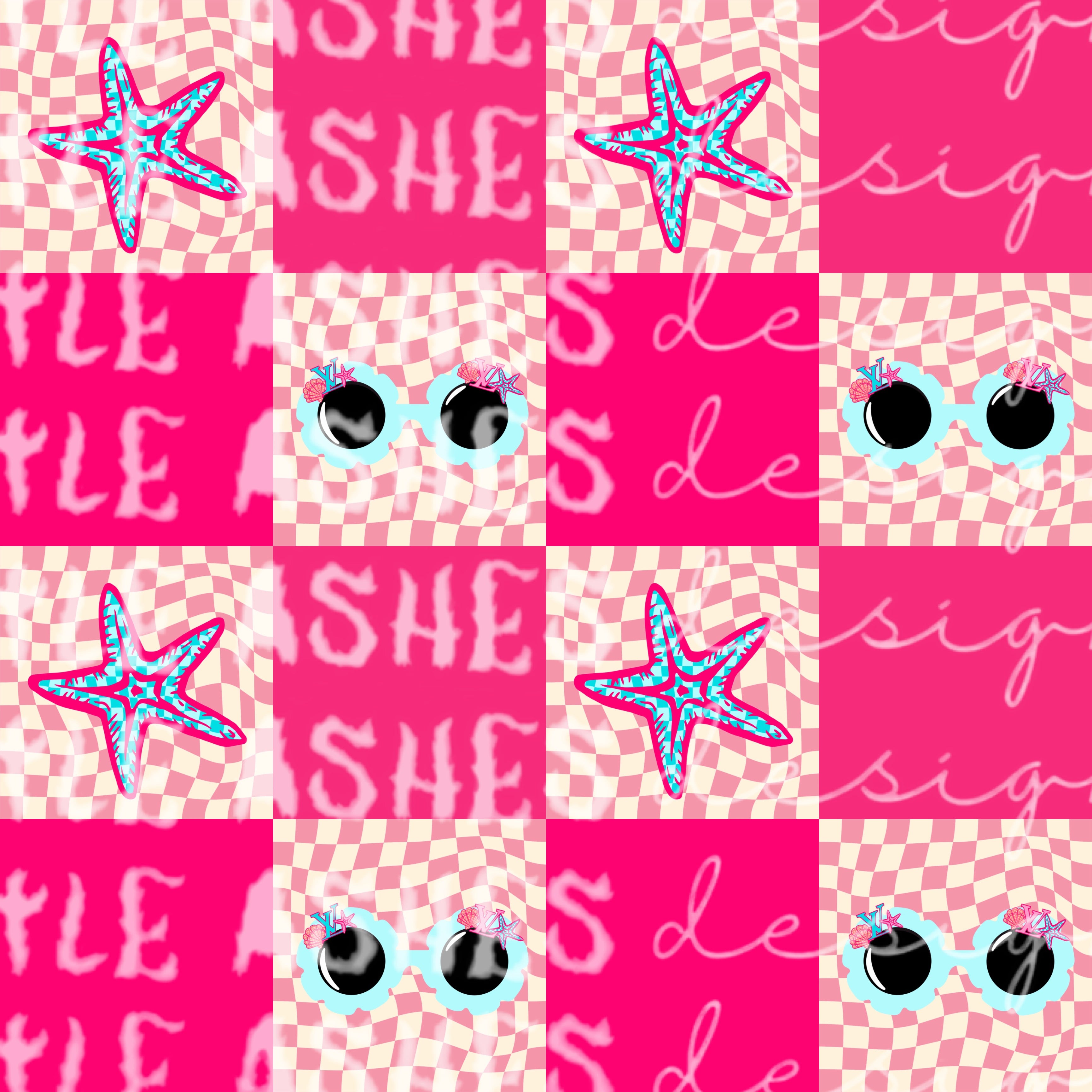 Pink summer checks – Little Ashes Designs