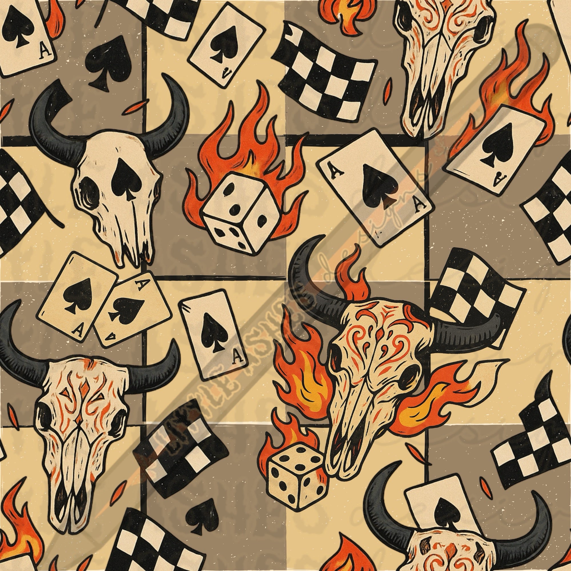 Western skull checks – Little Ashes Designs